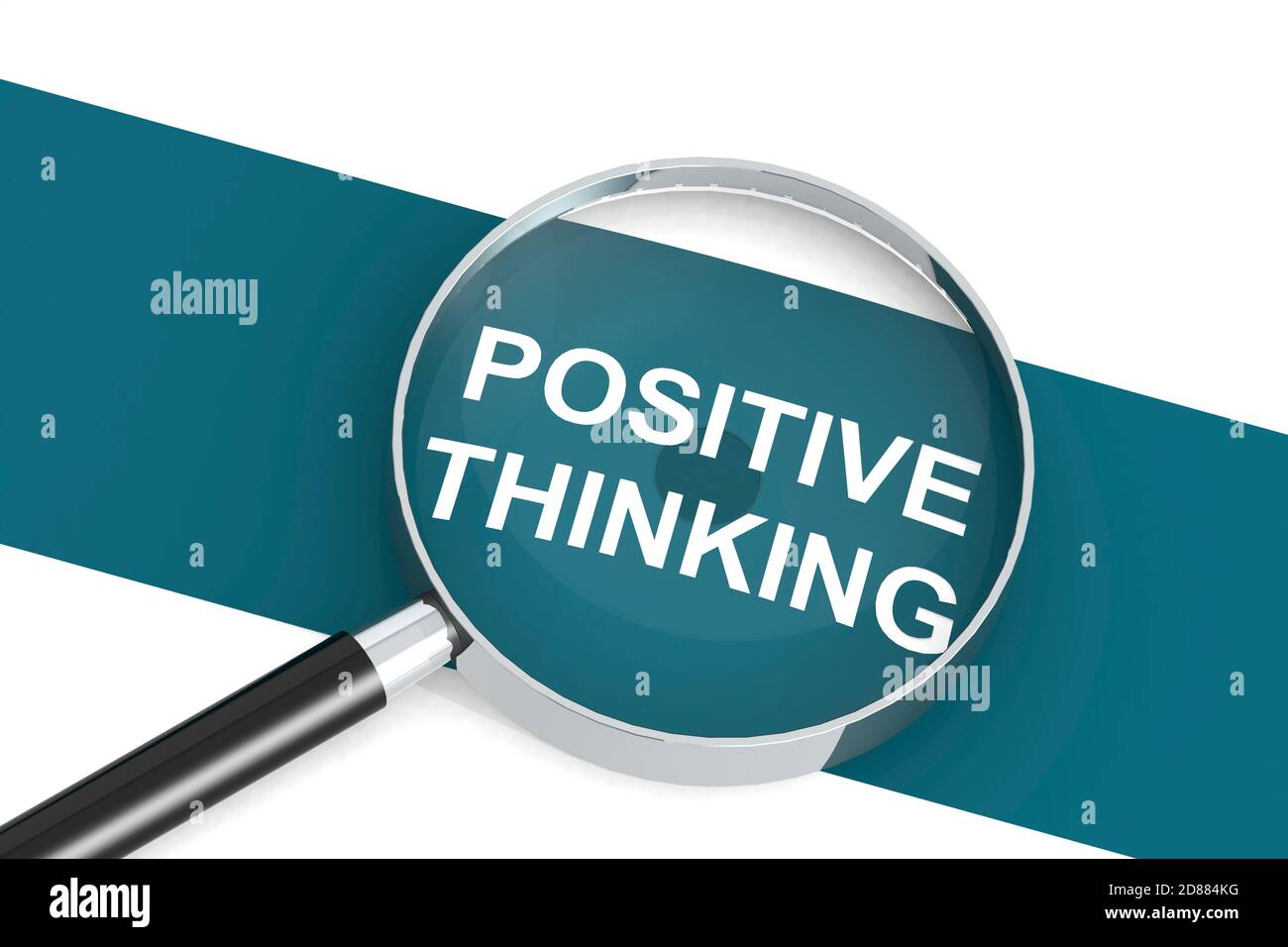 Positive thinking word under magnifying glass, 3d rendering Stock Photo ...