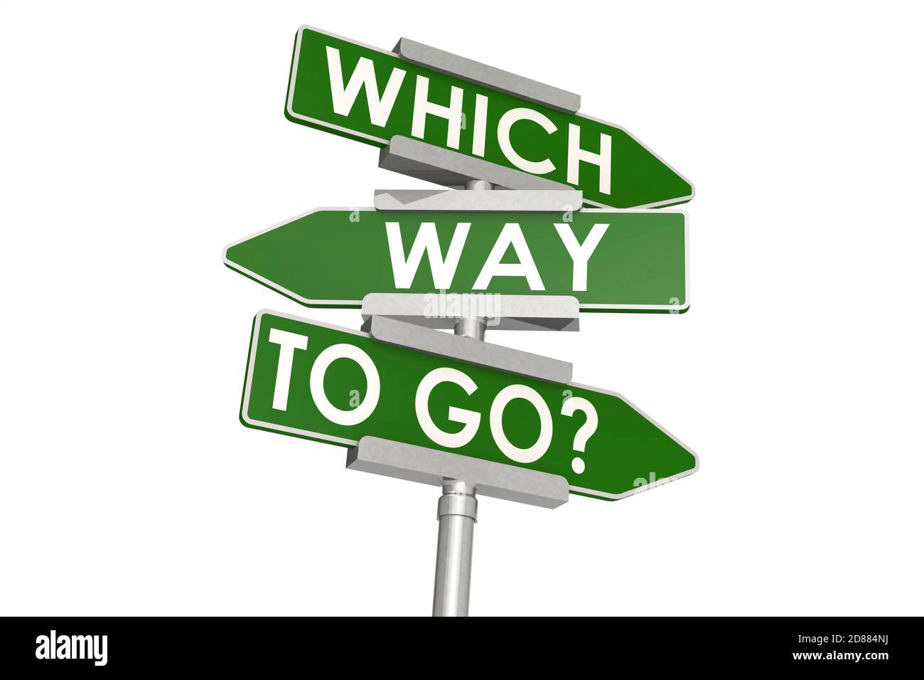 Which ways to go road sign, 3D rendering Stock Photo - Alamy
