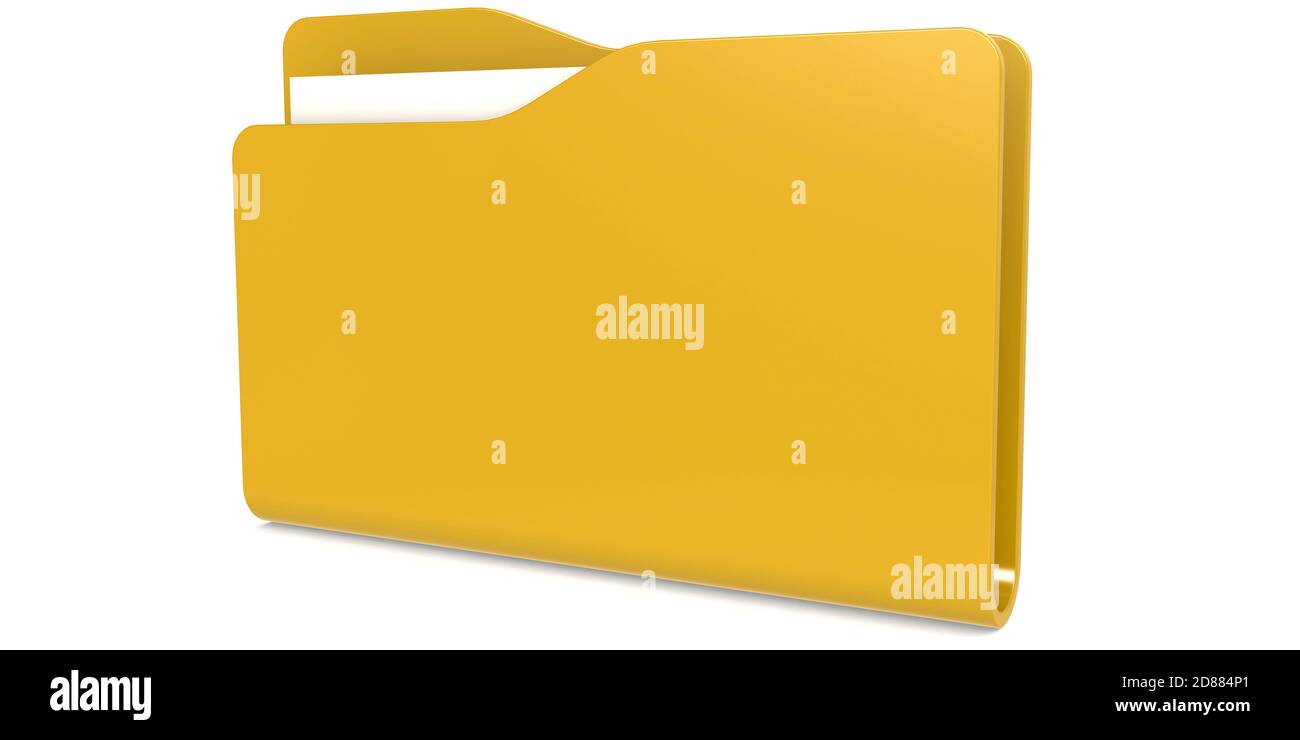 Yellow folder icon isolated on white background, 3D rendering Stock ...
