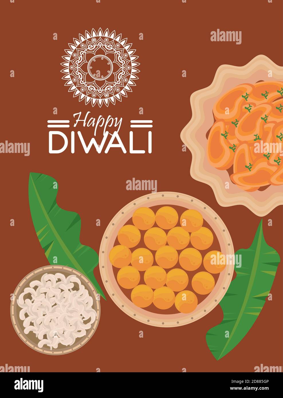 happy diwali celebration with menu food and lettering vector ...