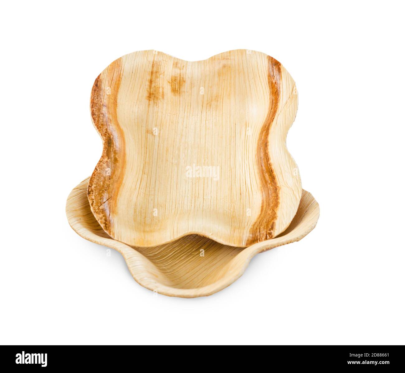 Cup made from dried betel nut leaf palm, natural material isolated on ...