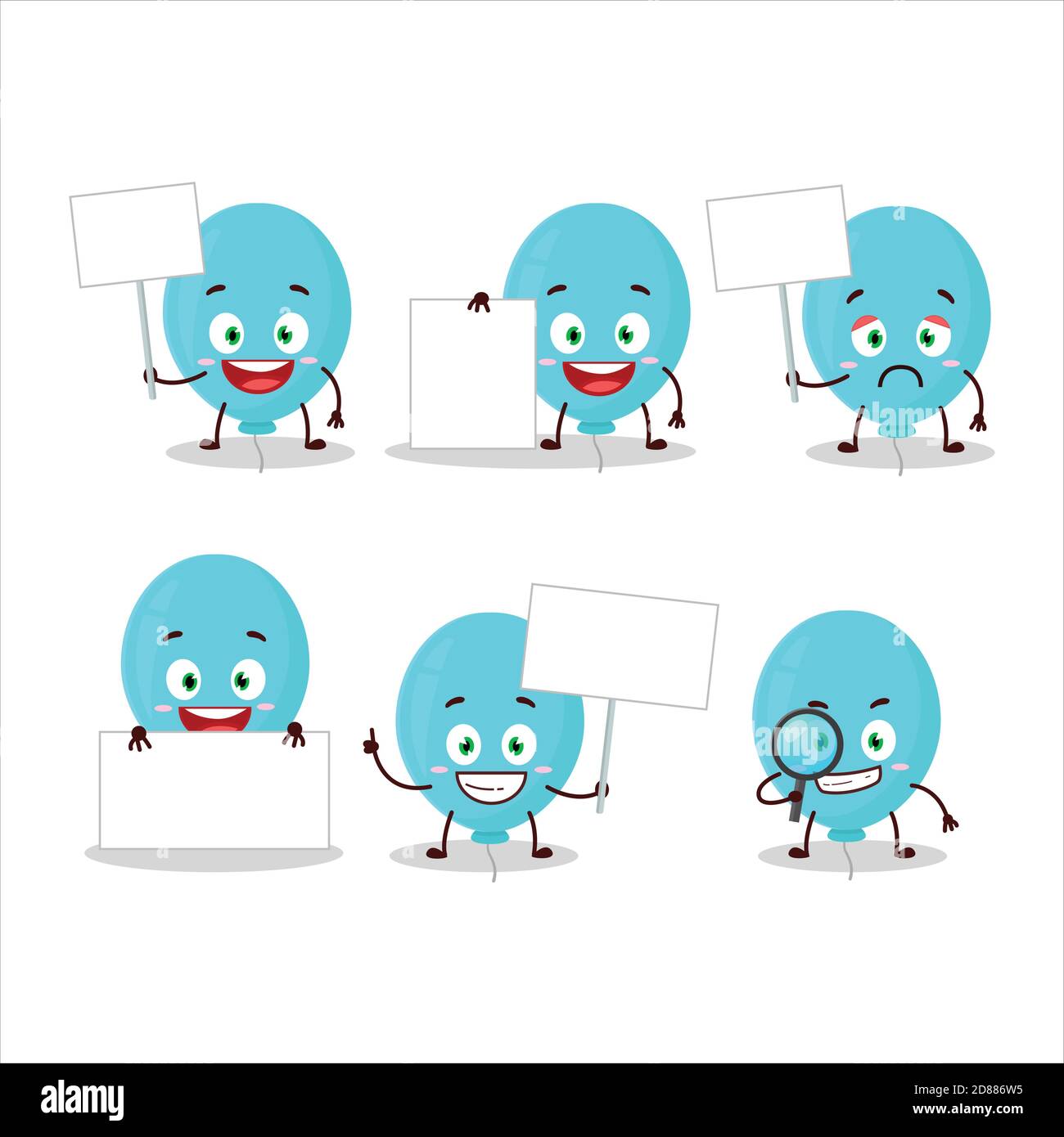 Blue balloon cartoon character bring information board Stock Vector ...