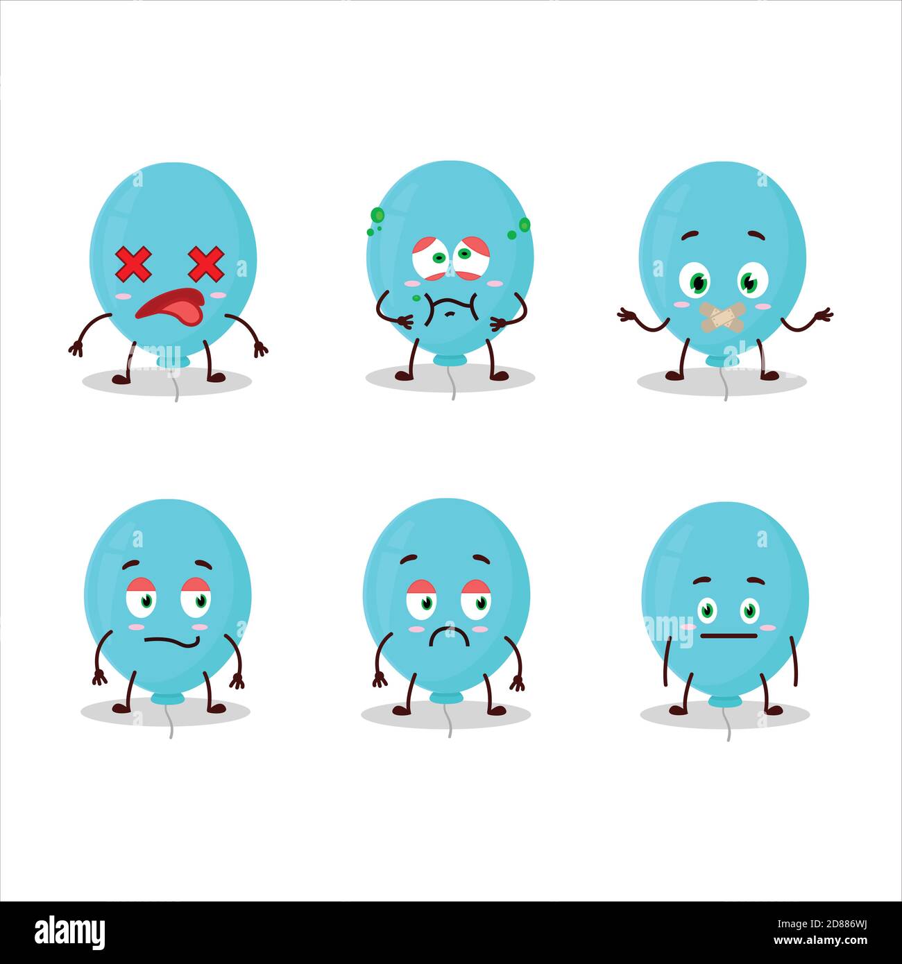 Blue balloon cartoon character with nope expression Stock Vector Image ...