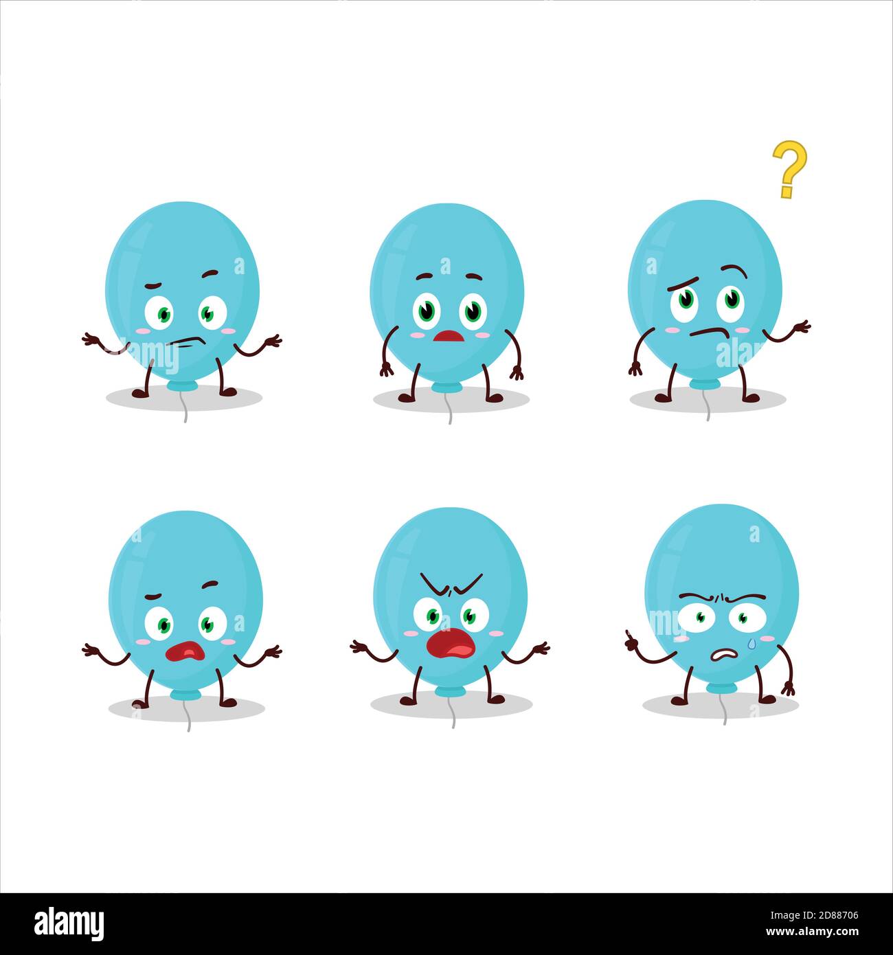 Cartoon character of blue balloon with what expression Stock Vector ...