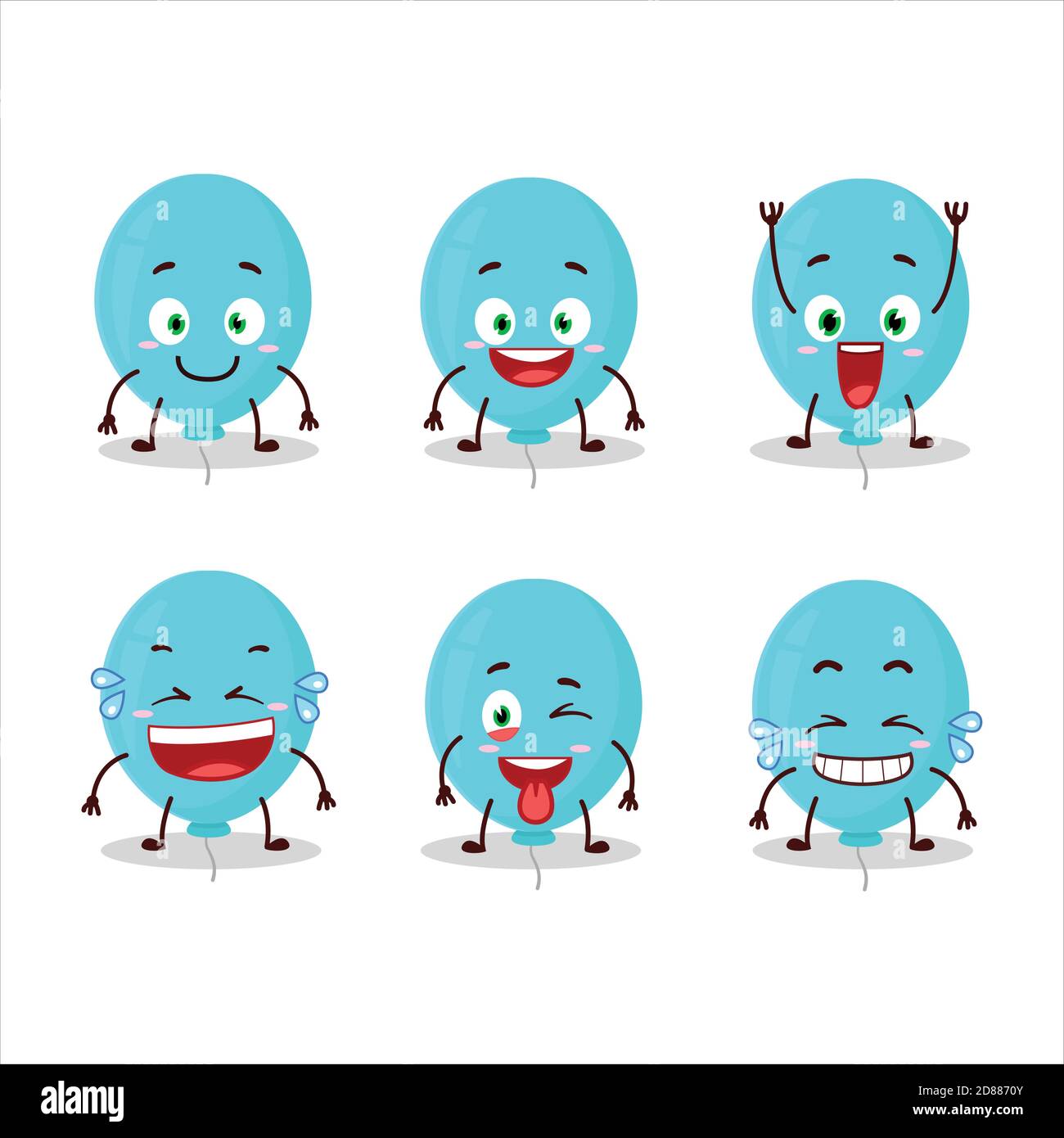 Cartoon character of blue balloon with smile expression Stock Vector ...