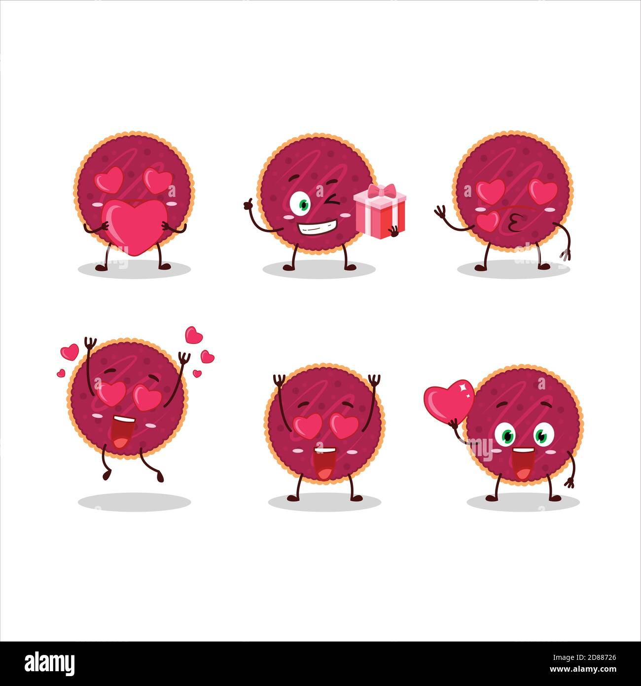 Cranberry pie cartoon character with love cute emoticon Stock Vector ...