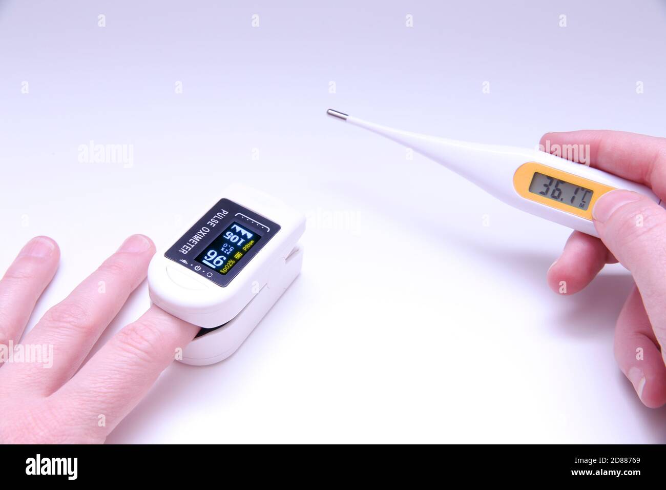 Oxygen, Heart Rate, and Temperature Measures. Healthcare Prevention ...