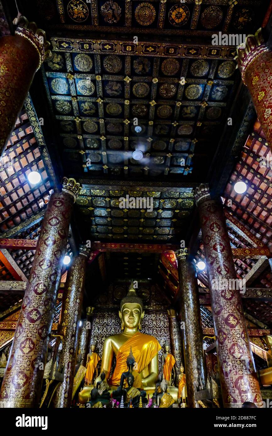 interior of temple in bangkok, digital photo picture as a background ...