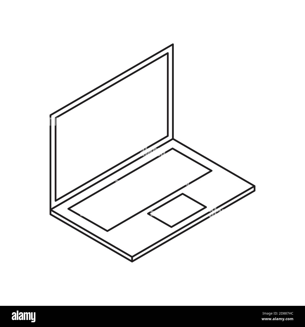 laptop notebook single isolated icon with line or outline style and ...