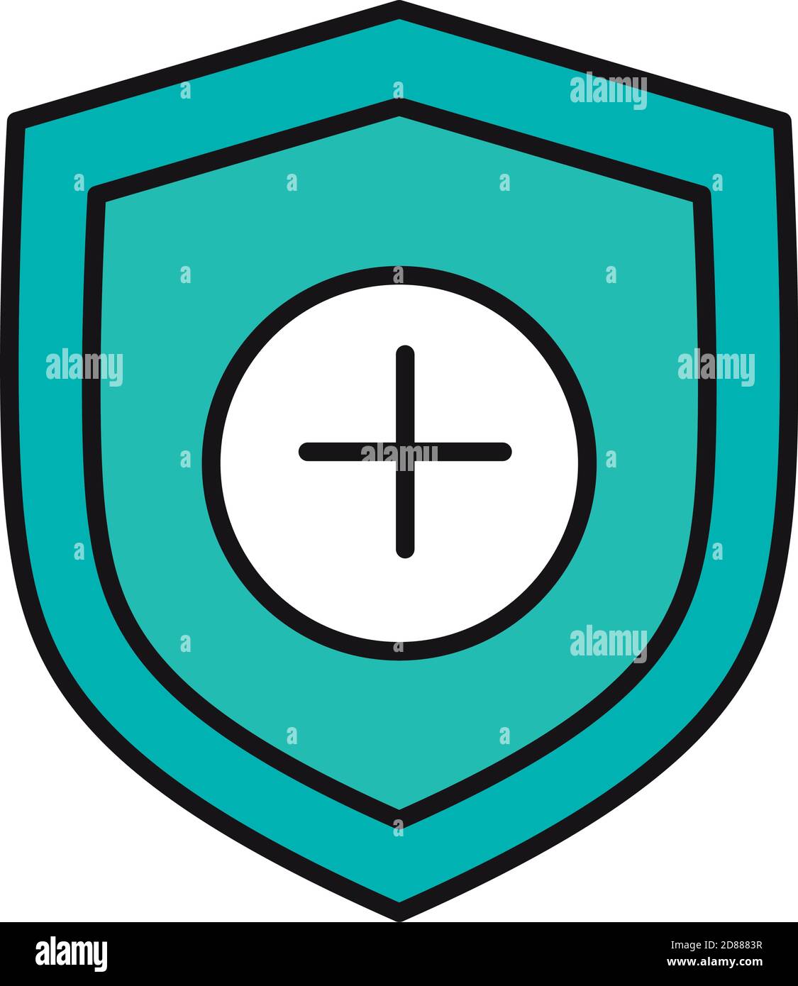 virus protection shield medical prevention vector illustration line and ...
