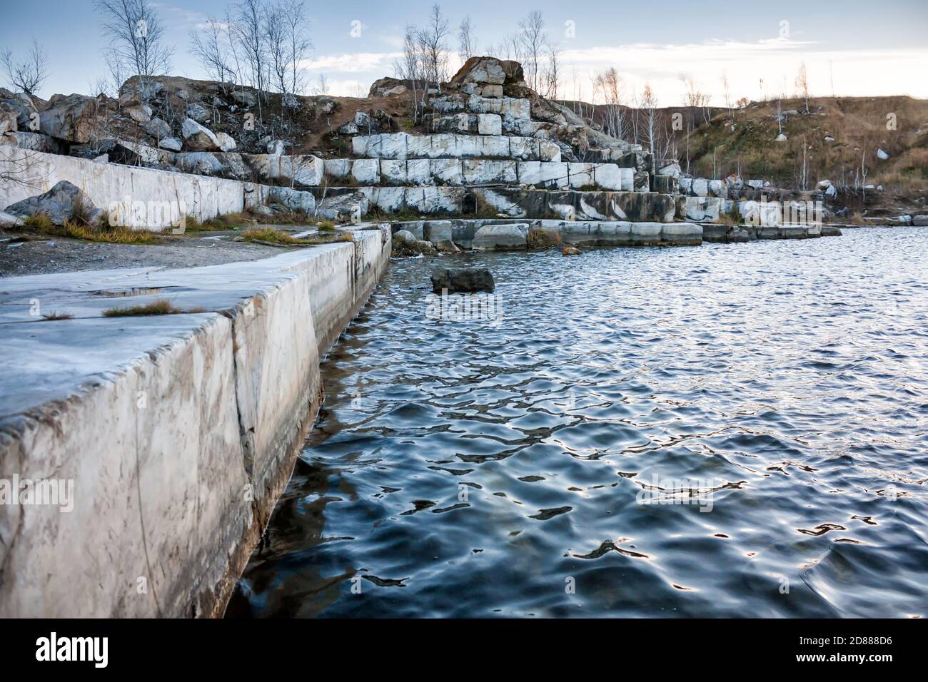 Flooded marble quarry Stock Photo - Alamy