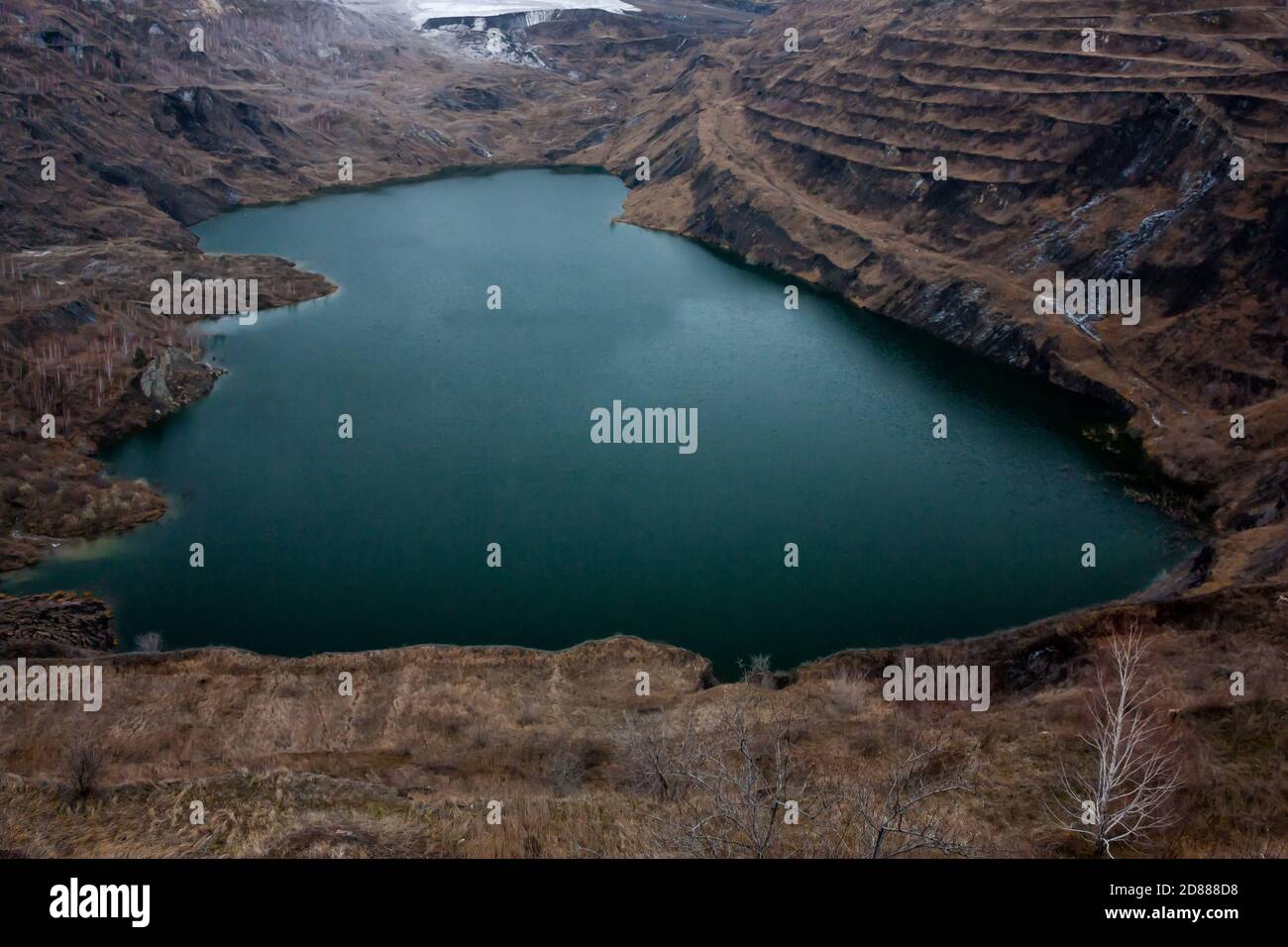 Aerial view flooded rock quarry hi-res stock photography and images - Alamy