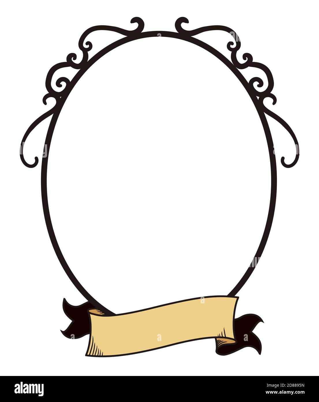 Oval frame vector ribbon hi-res stock photography and images - Alamy