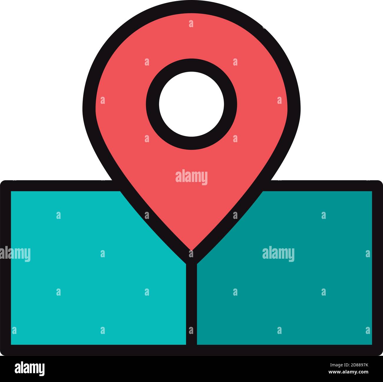 user interface gps navigation pointer location linear and fill style ...