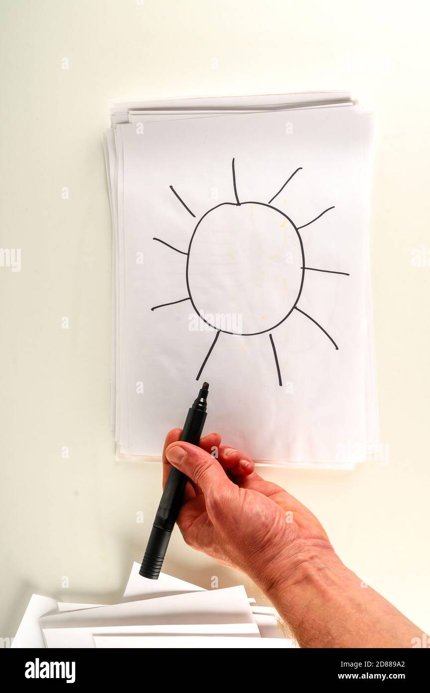 Close-up of sheet with drawing Stock Photo - Alamy