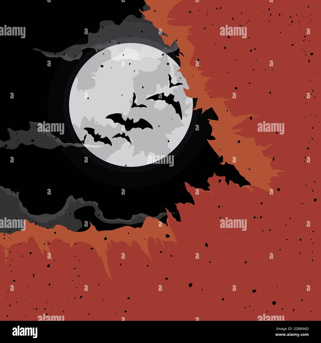 Full moon clouds creepy horror Stock Vector Images - Alamy
