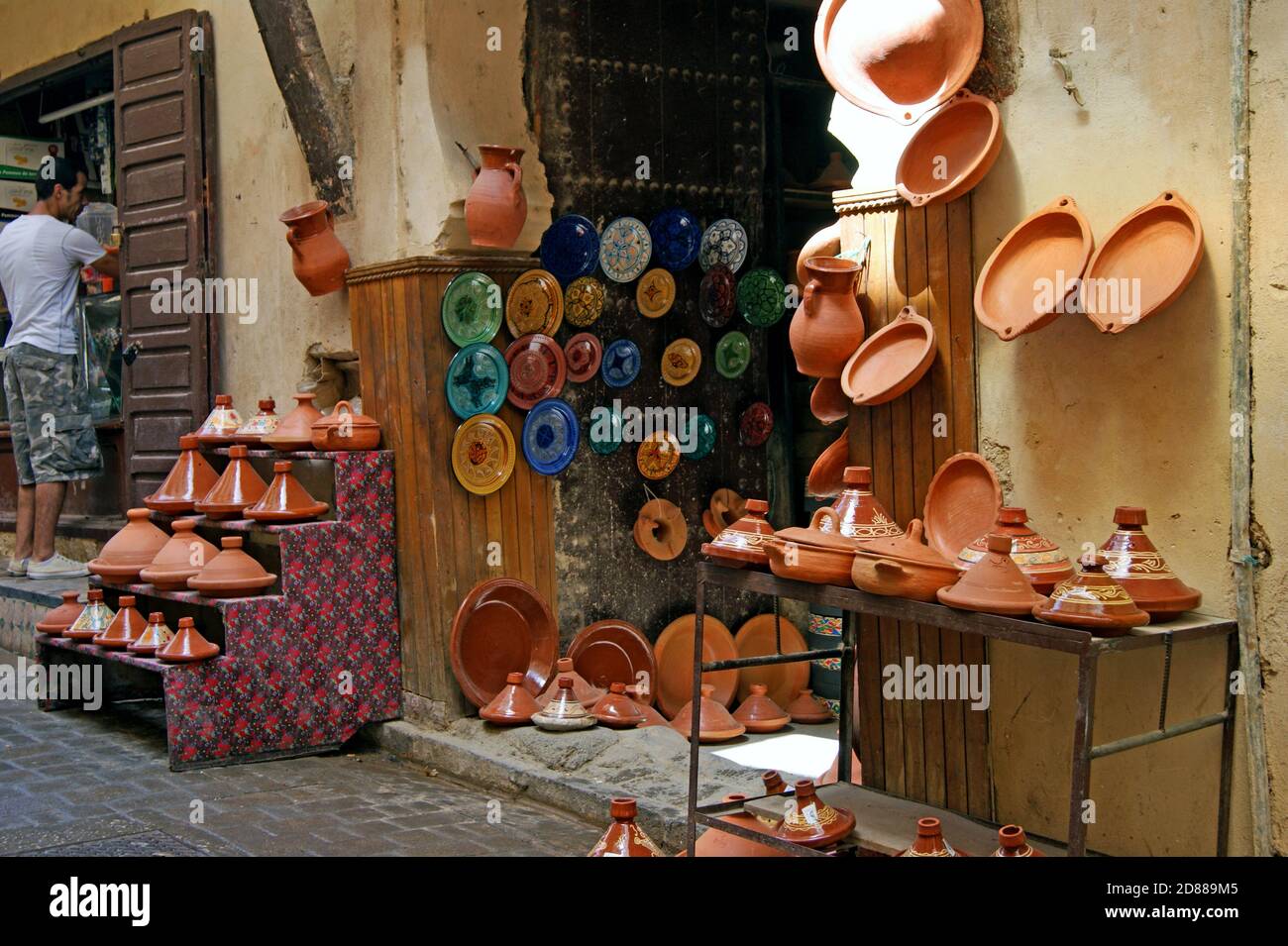 Functional and decorative tagine on sale inside and outside a store in ...