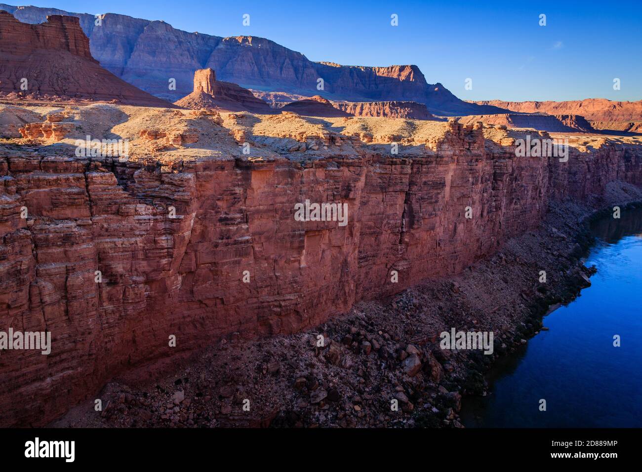 The Colorado River flows through Marble Canyon on it's way to the Grand ...