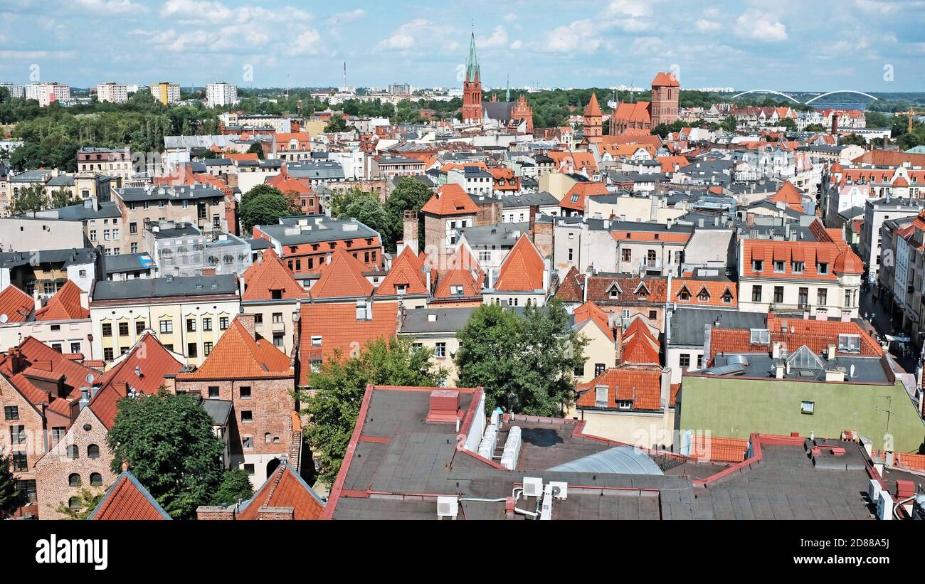 Overview of the medieval old town of Torun, Poland Stock Photo - Alamy