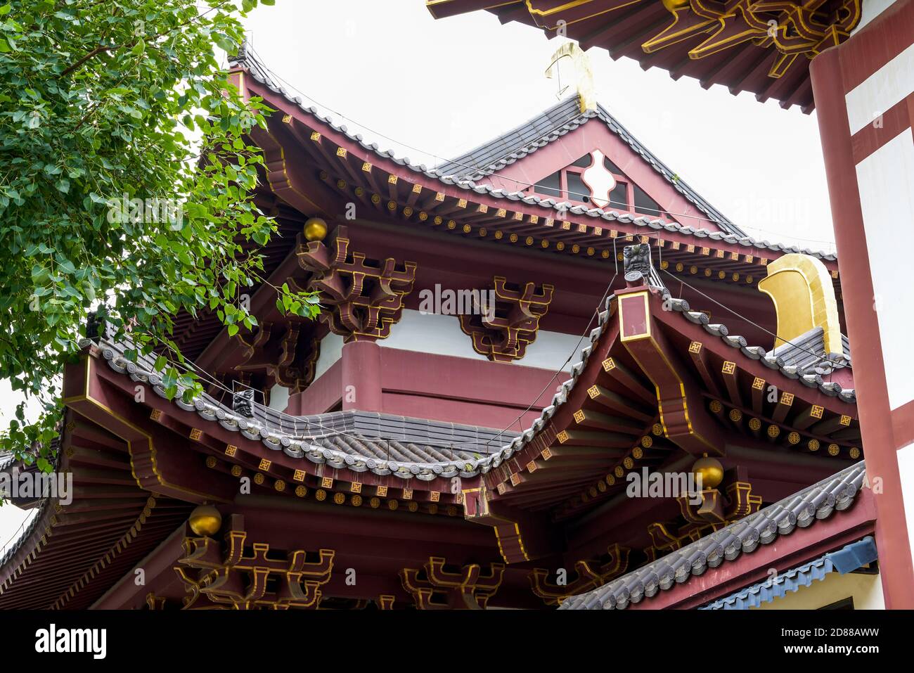 Chinese temple architecture, retro turret building complex Stock Photo ...