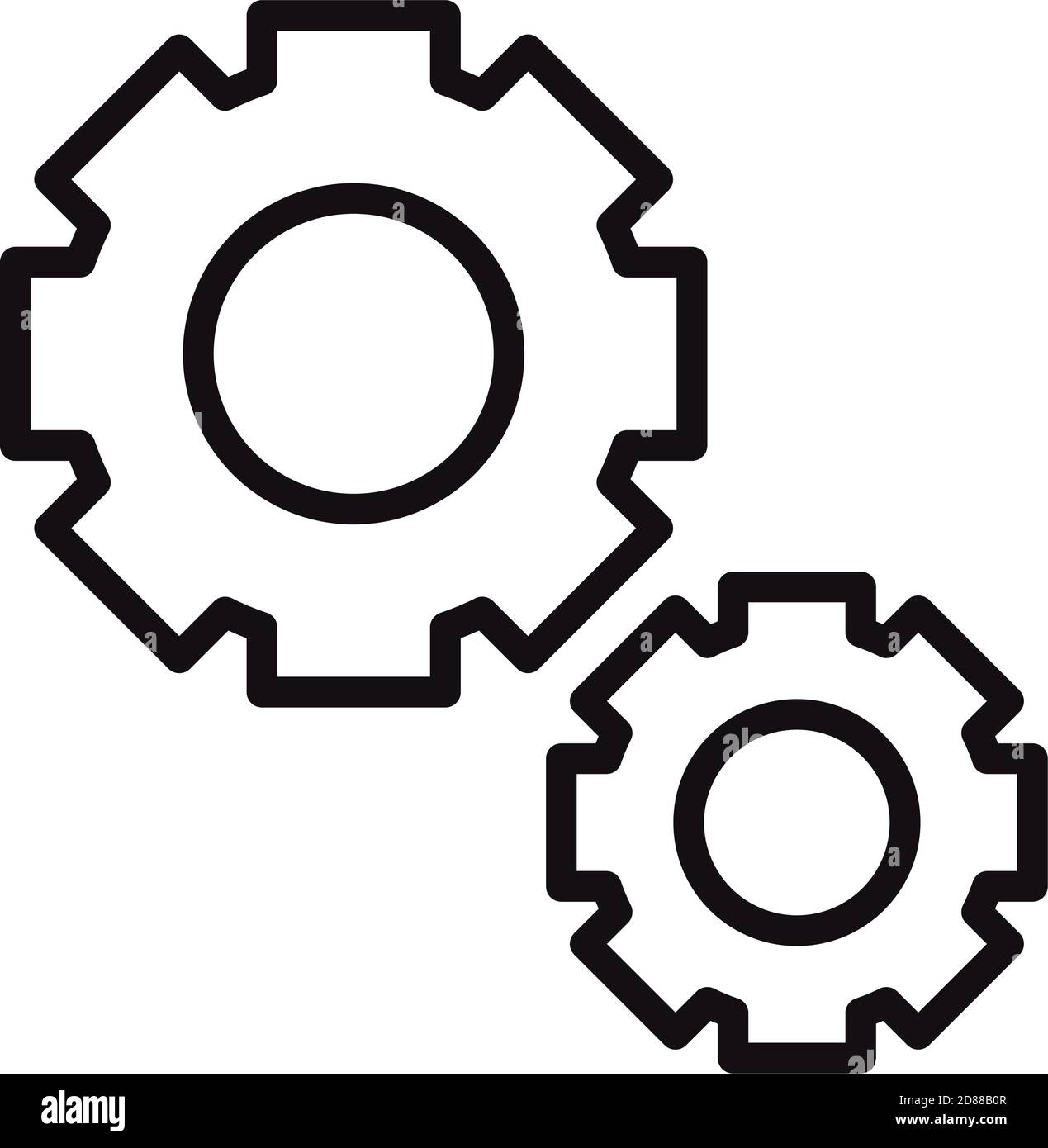 user interface settings gear app button linear style vector ...