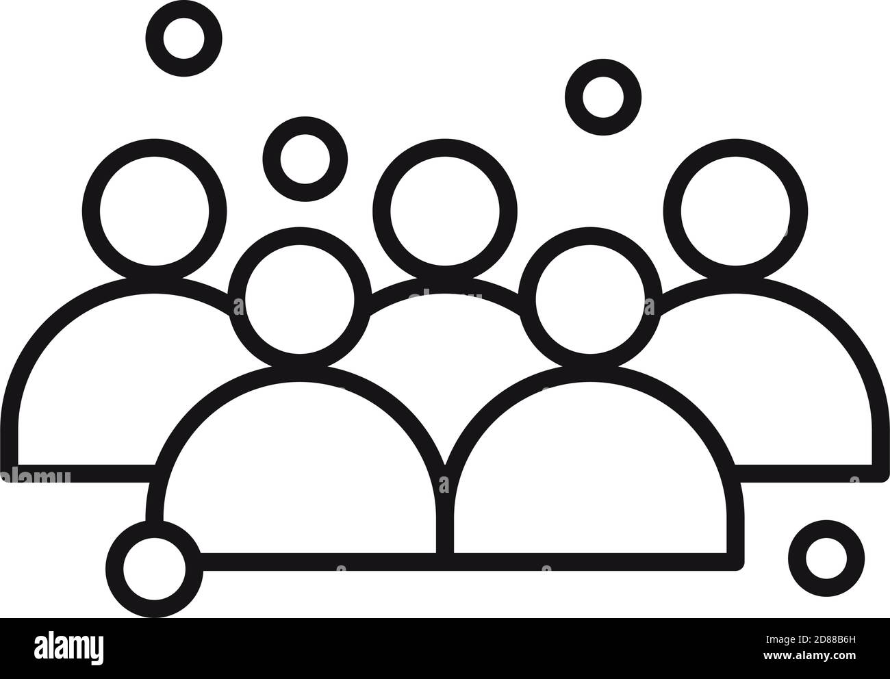 virus protection, avoid public places crowded vector illustration line ...