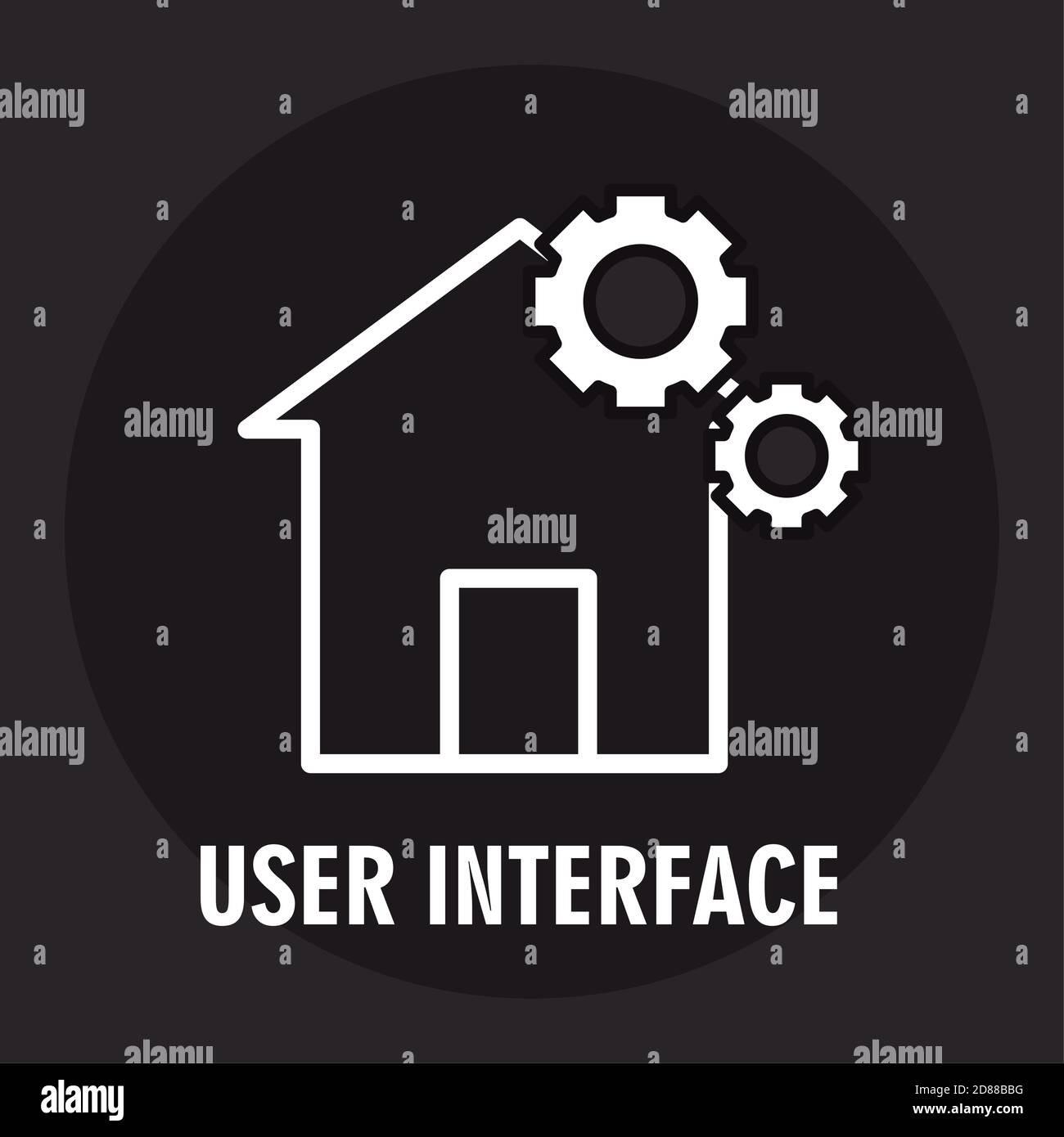 user interface homepage settings gears linear style vector illustration ... user interface homepage settings gears linear style vector illustration ...