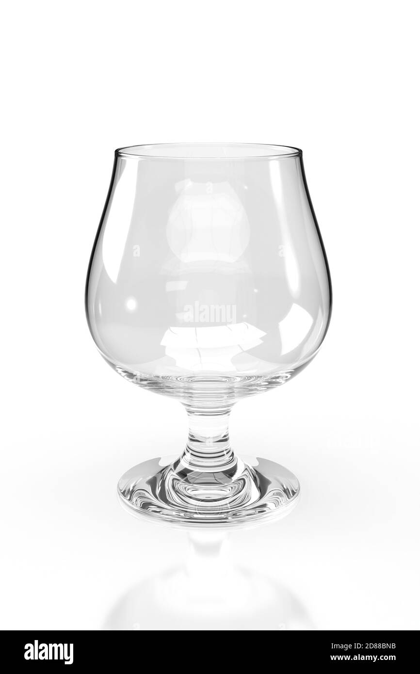 An empty glass isolated on a white background - 3d render Stock Photo ...