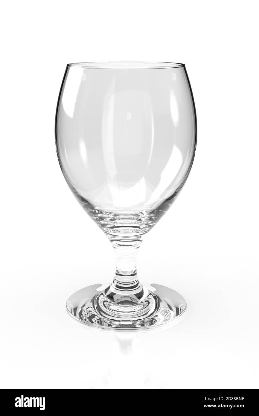 An empty glass isolated on a white background - 3d render Stock Photo ...