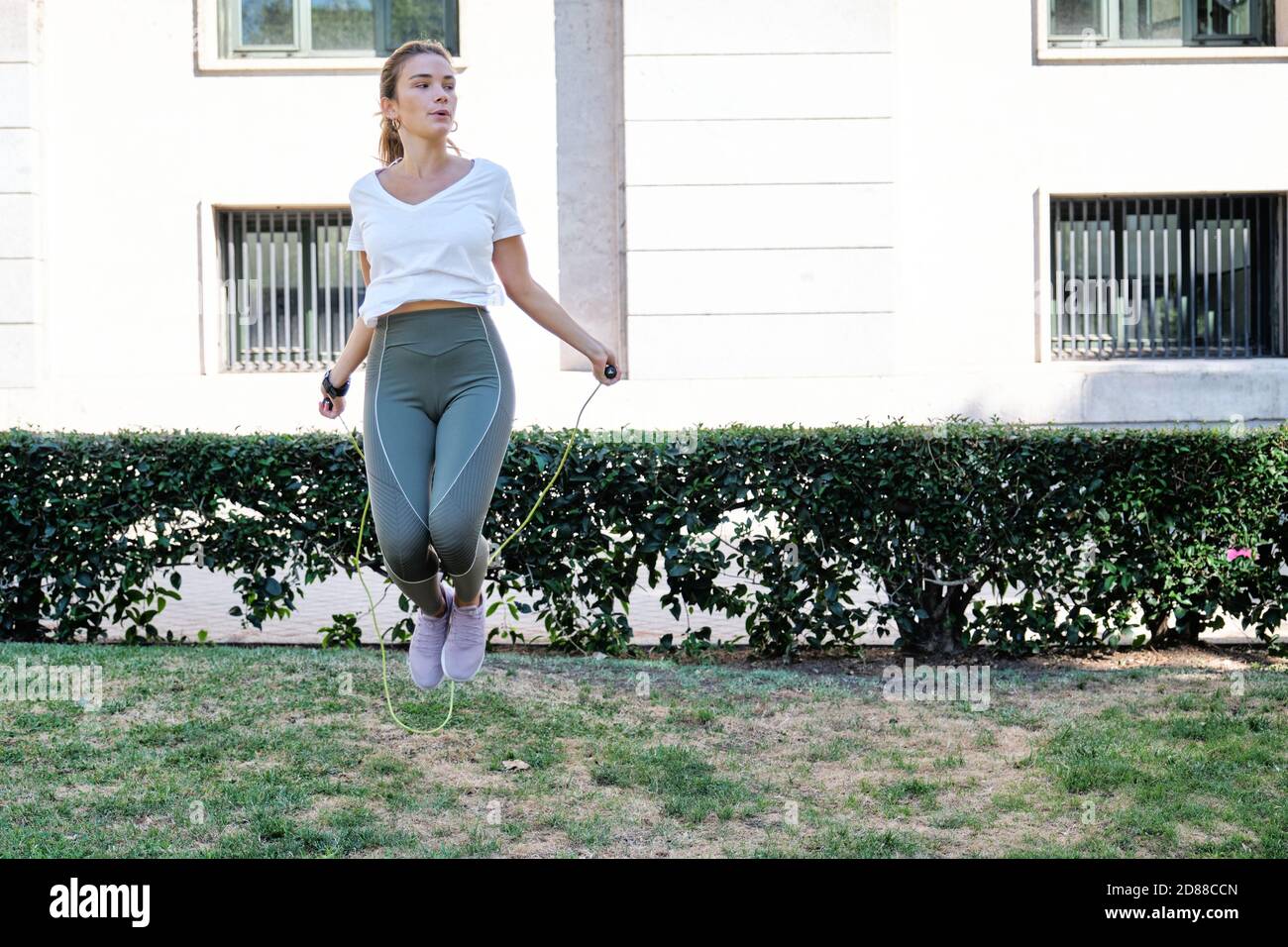 Woman rope jumping outdoor hi-res stock photography and images - Alamy