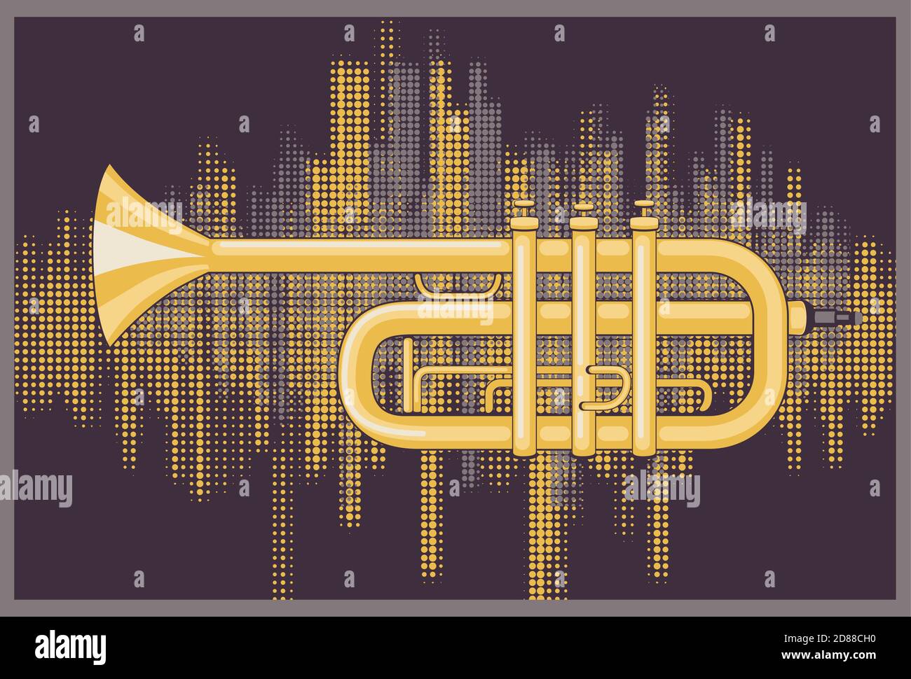 Abstract yellow trumpet design music themed illustration Stock Vector ...