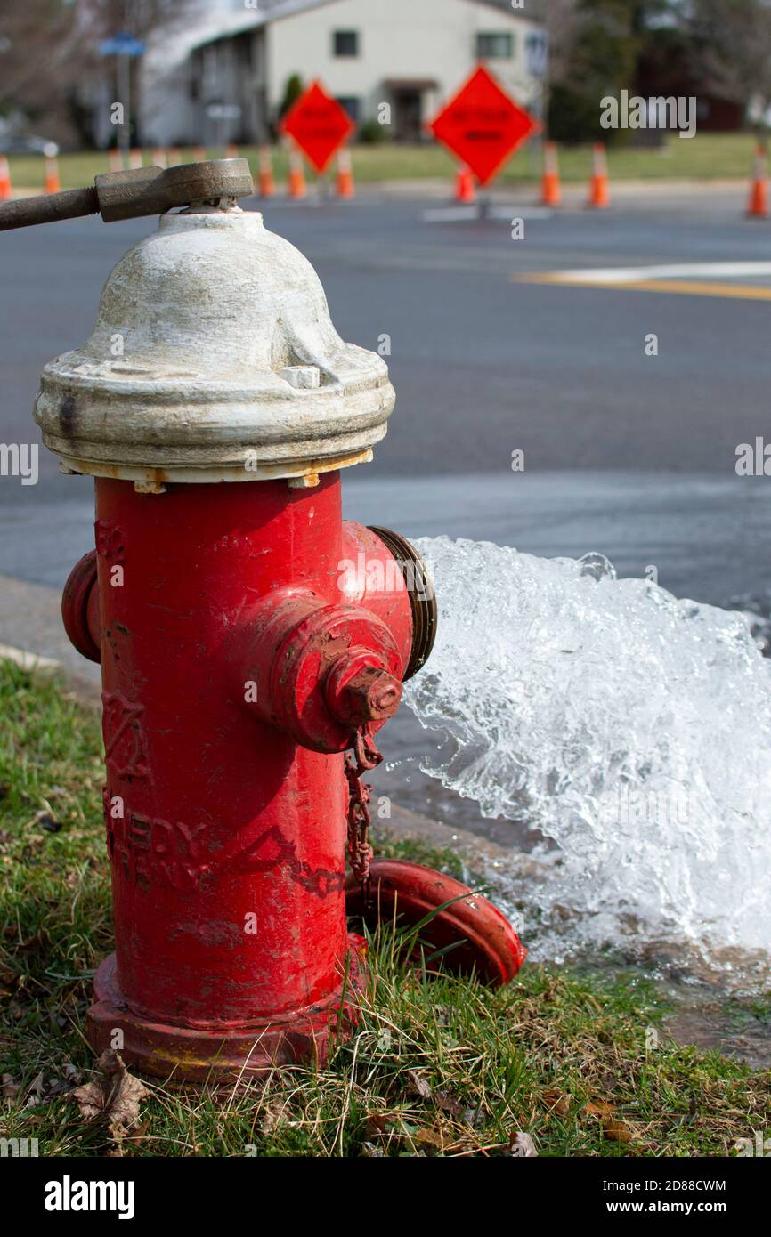Busted Fire Hydrant Stock Photo - Alamy