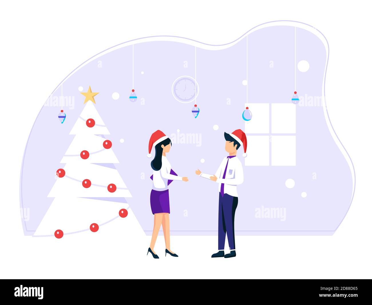 Concept Co-worker finishing work before Christmas for winter break ...