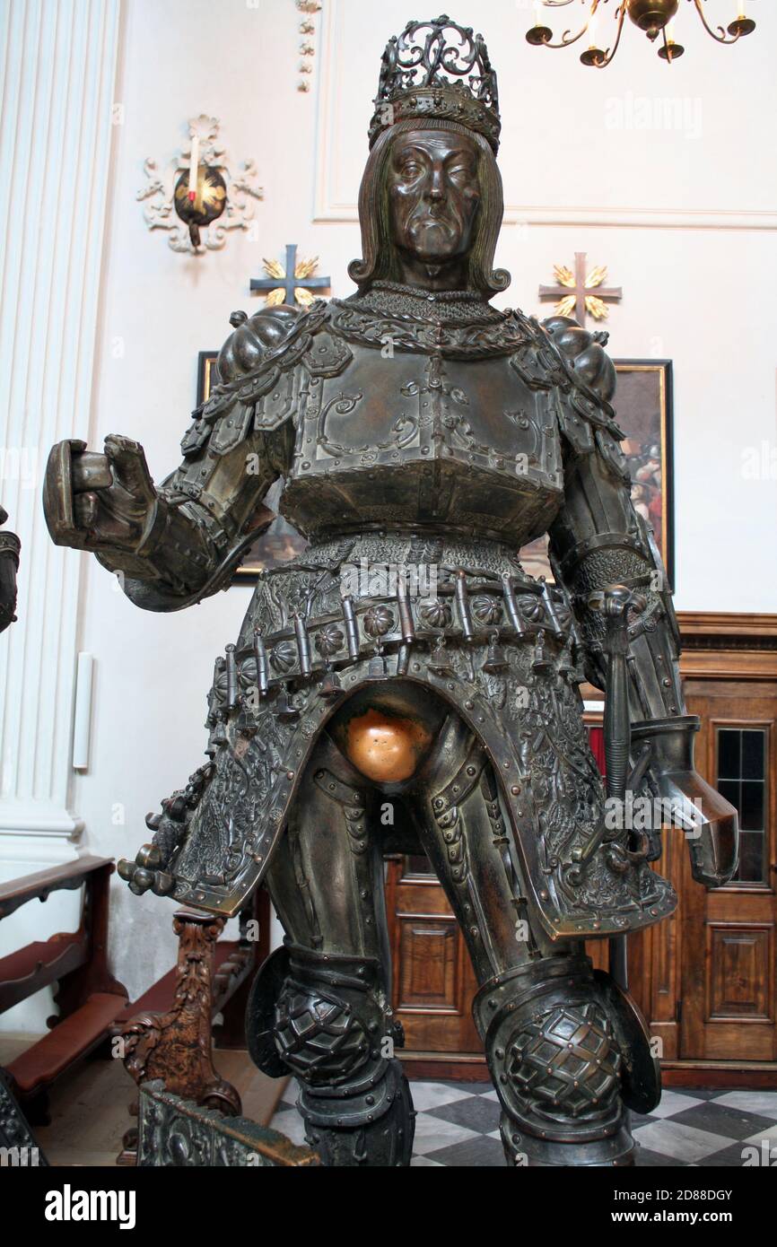 Bronze statue of Rudolph I, King of Germany (died 1291) in the Court ...