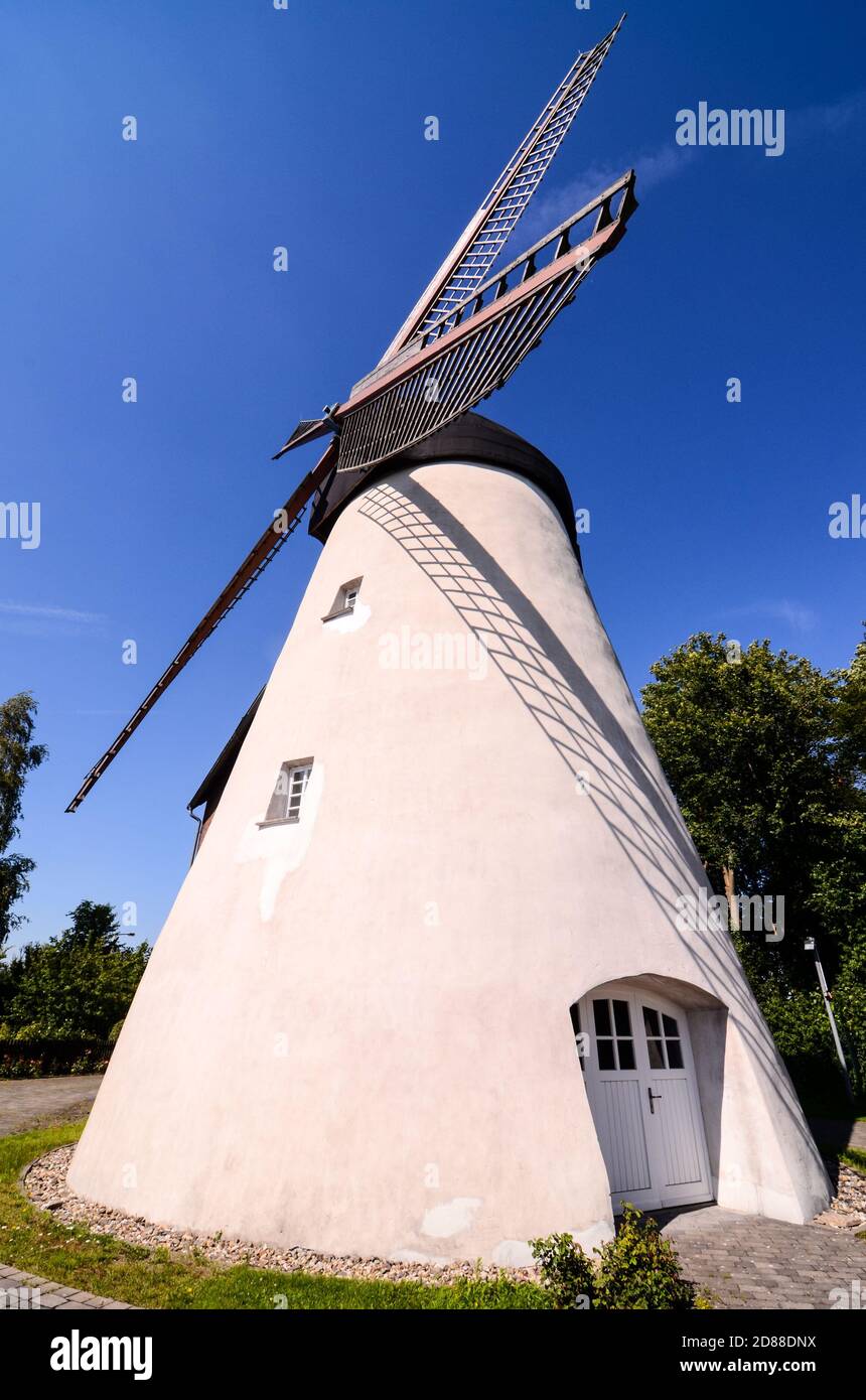Traditional White Windmill Stock Photo - Alamy