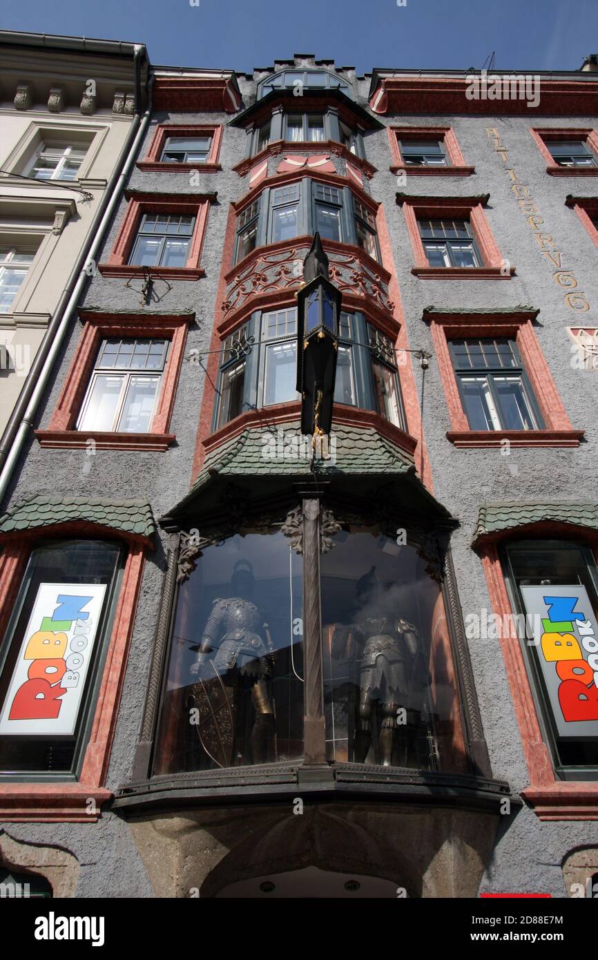 Historic bay-windowed building in Innsbruck, Tyrol, Austria Stock Photo ...