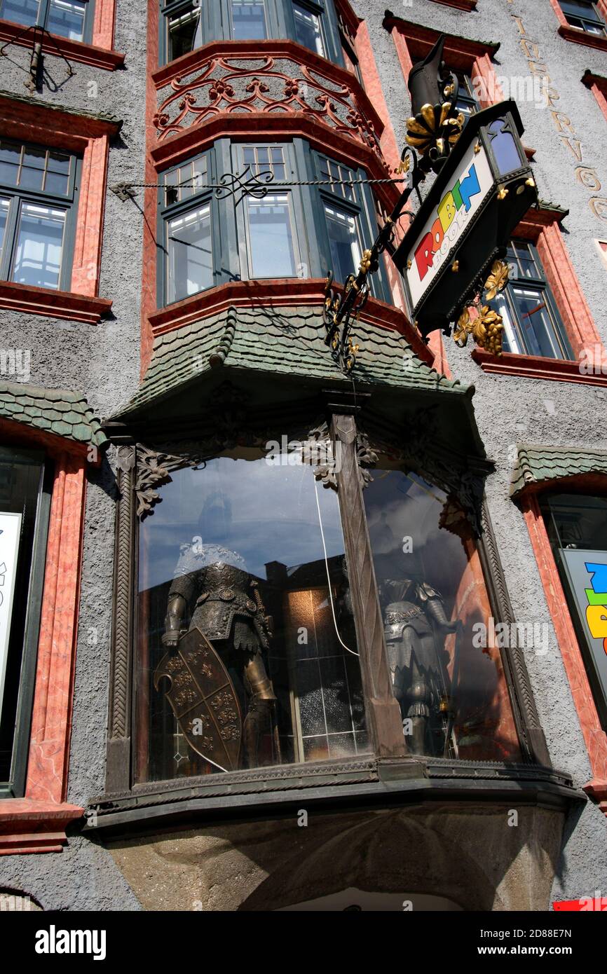 Historic bay-windowed building in Innsbruck, Tyrol, Austria Stock Photo ...