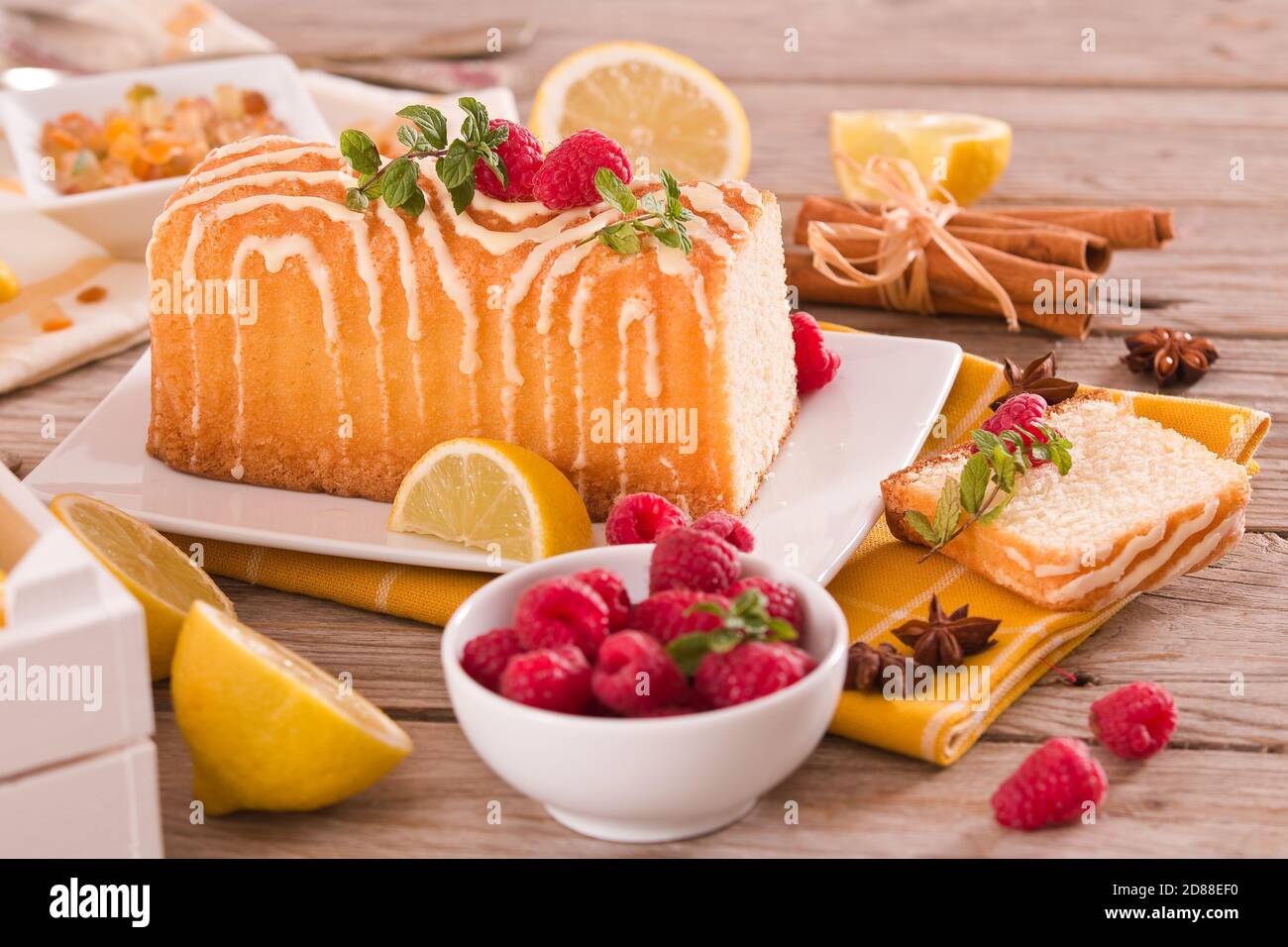Lemon sponge cake Stock Photo - Alamy