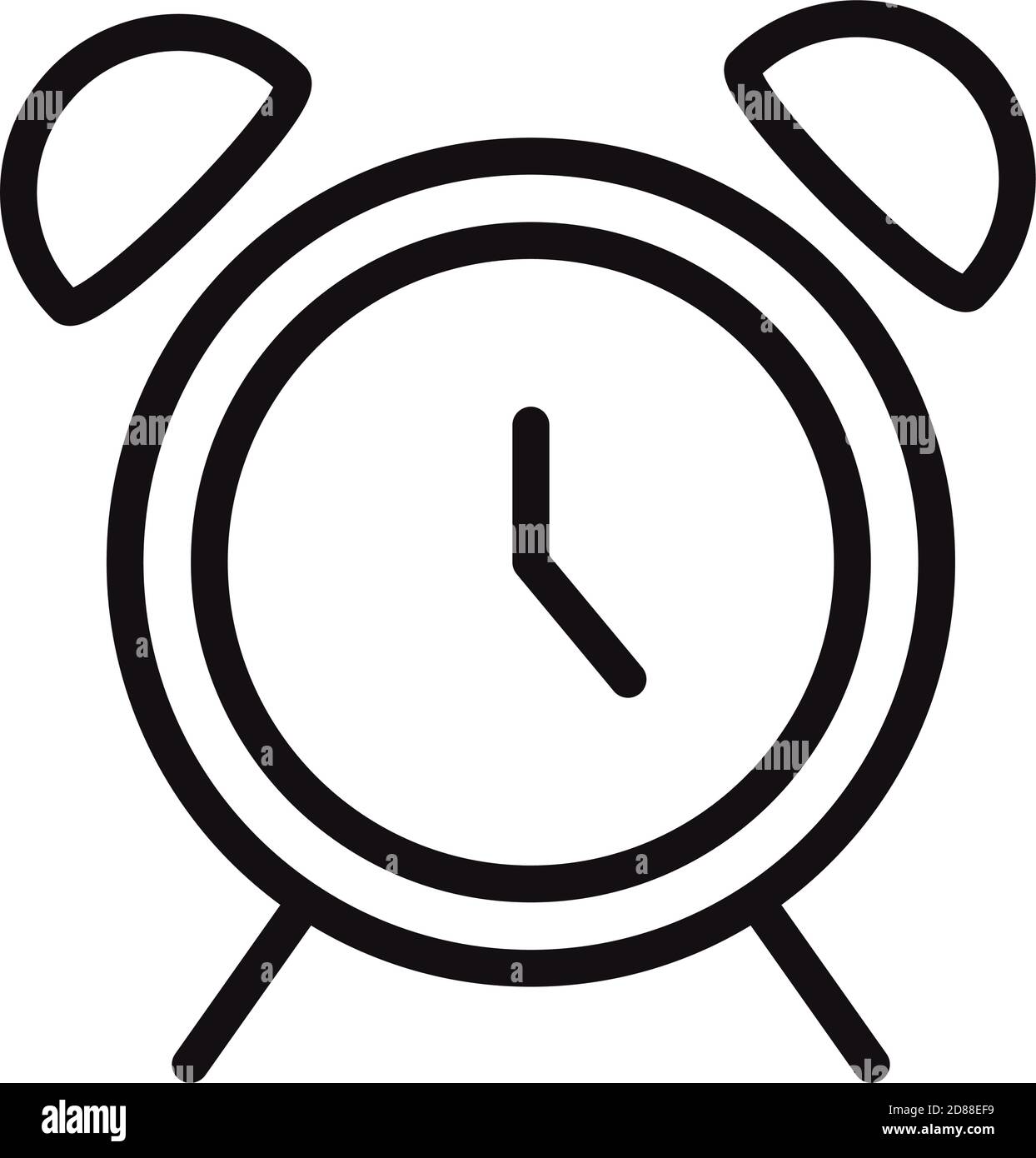 user interface alarm clock time linear style vector illustration Stock ...