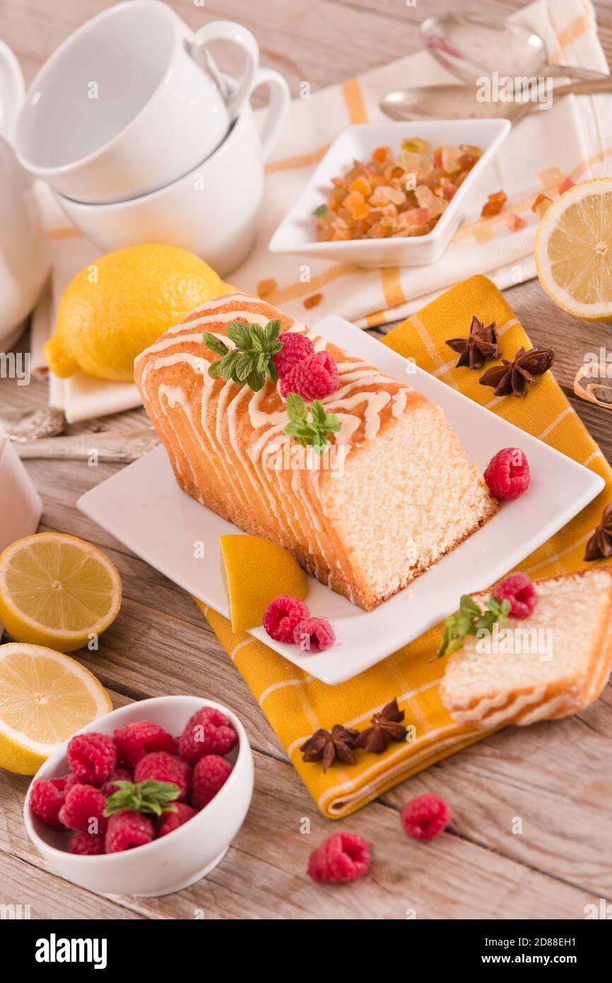 Lemon sponge cake Stock Photo - Alamy