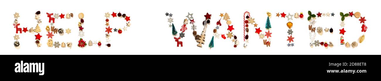 Colorful Christmas Decoration Letter Building Word Help Wanted Stock ...