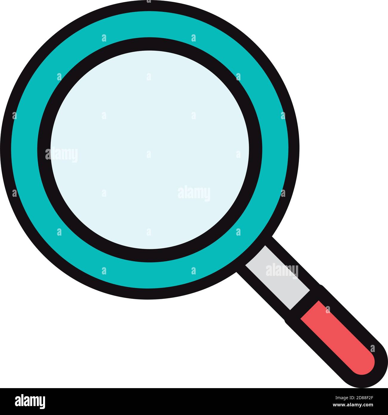 user interface search magnifying glass linear and fill style vector ...