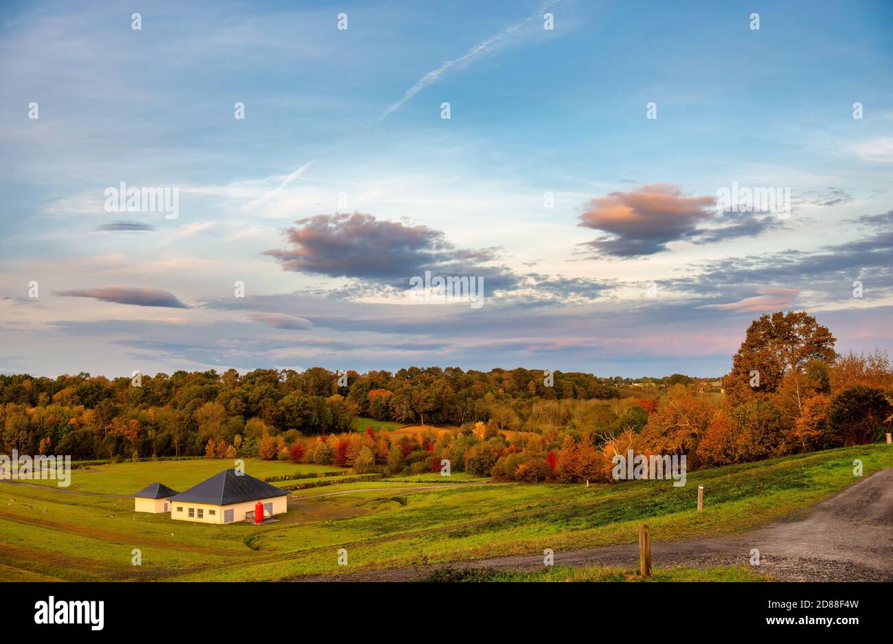 autumn color in the french countryside, Pyrenees Atlantiques Stock ...