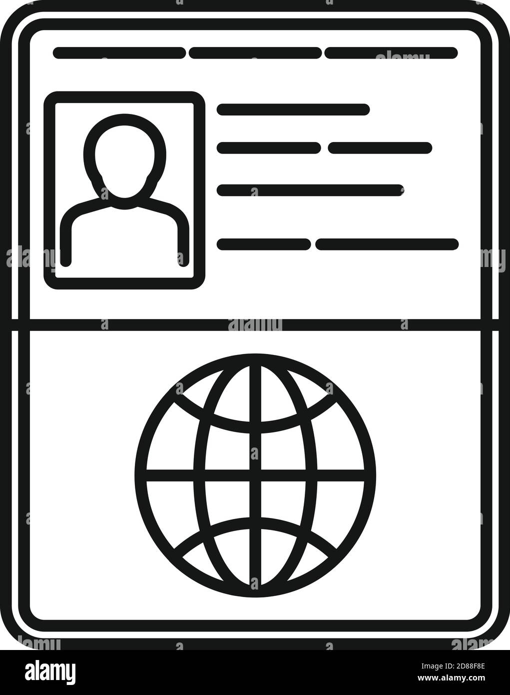 Open passport control icon, outline style Stock Vector Image & Art - Alamy