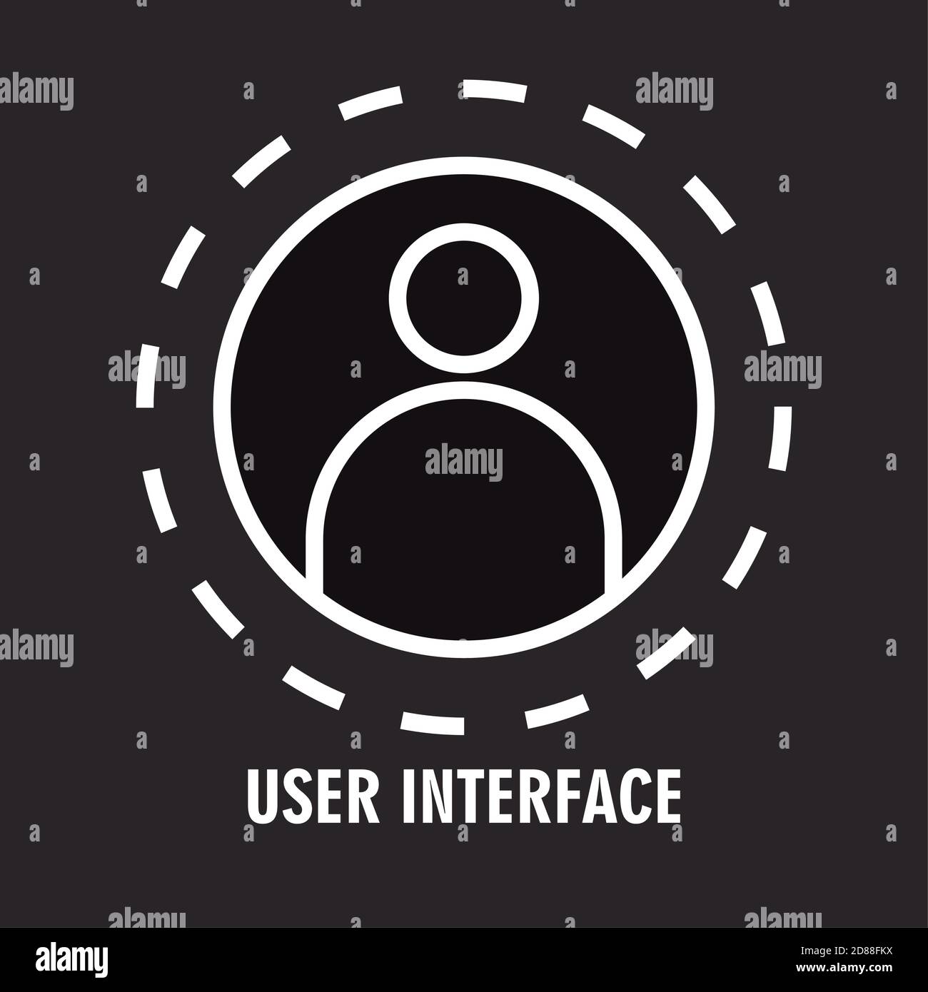 user interface, person avatar profile, linear style vector illustration ...