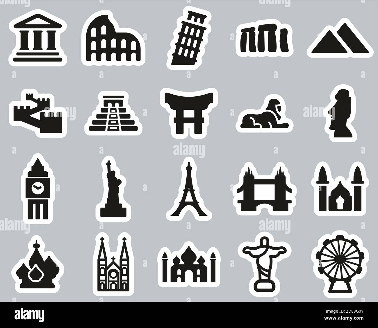 Famous landmarks sticker hi-res stock photography and images - Alamy