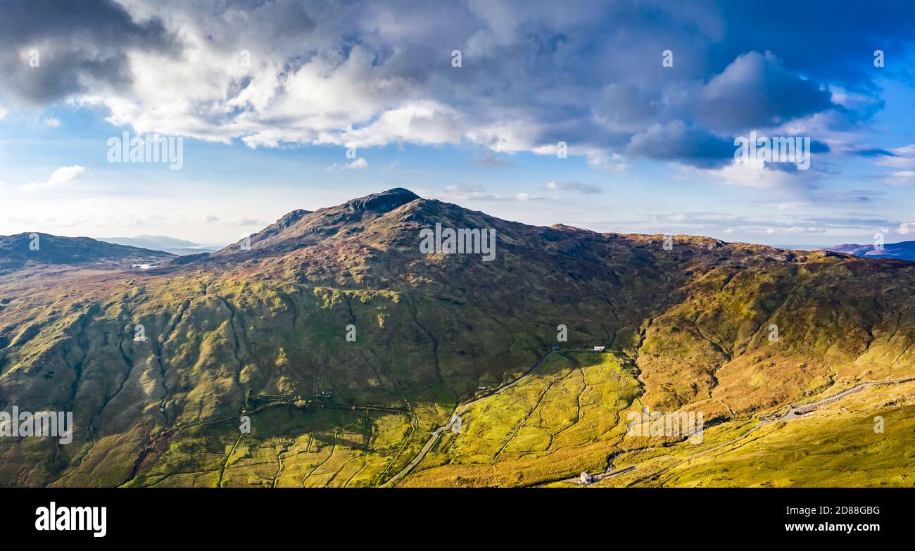 Aerial view of the bluestack mountains viewing towards Carnaween in ...