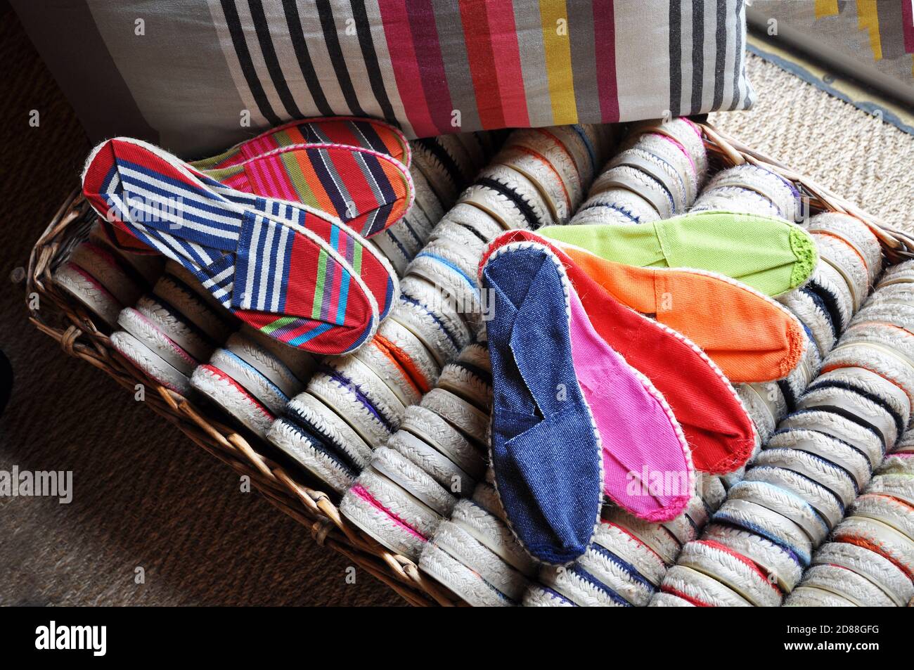 Rope espadrilles popular in Catalonia and the Basque country where they ...