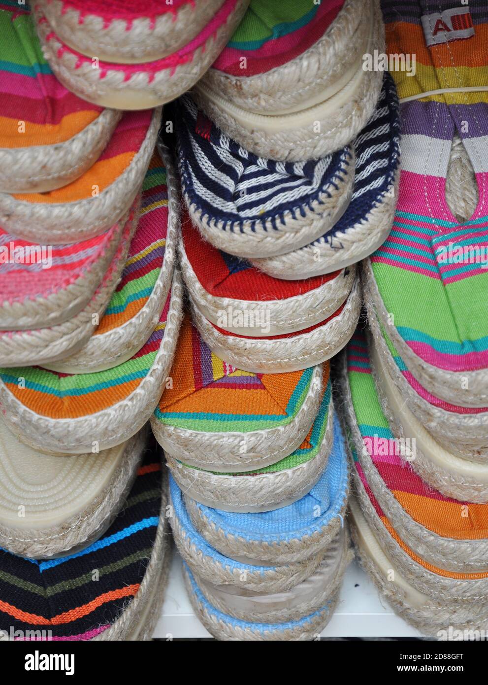 Rope espadrilles popular in Catalonia and the Basque country where they ...