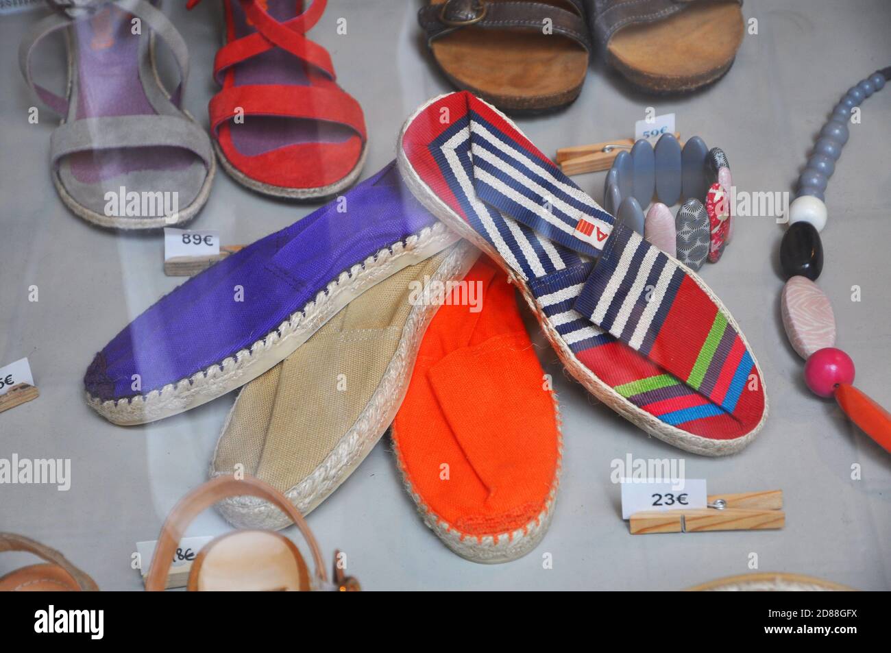 Rope espadrilles popular in Catalonia and the Basque country where they ...